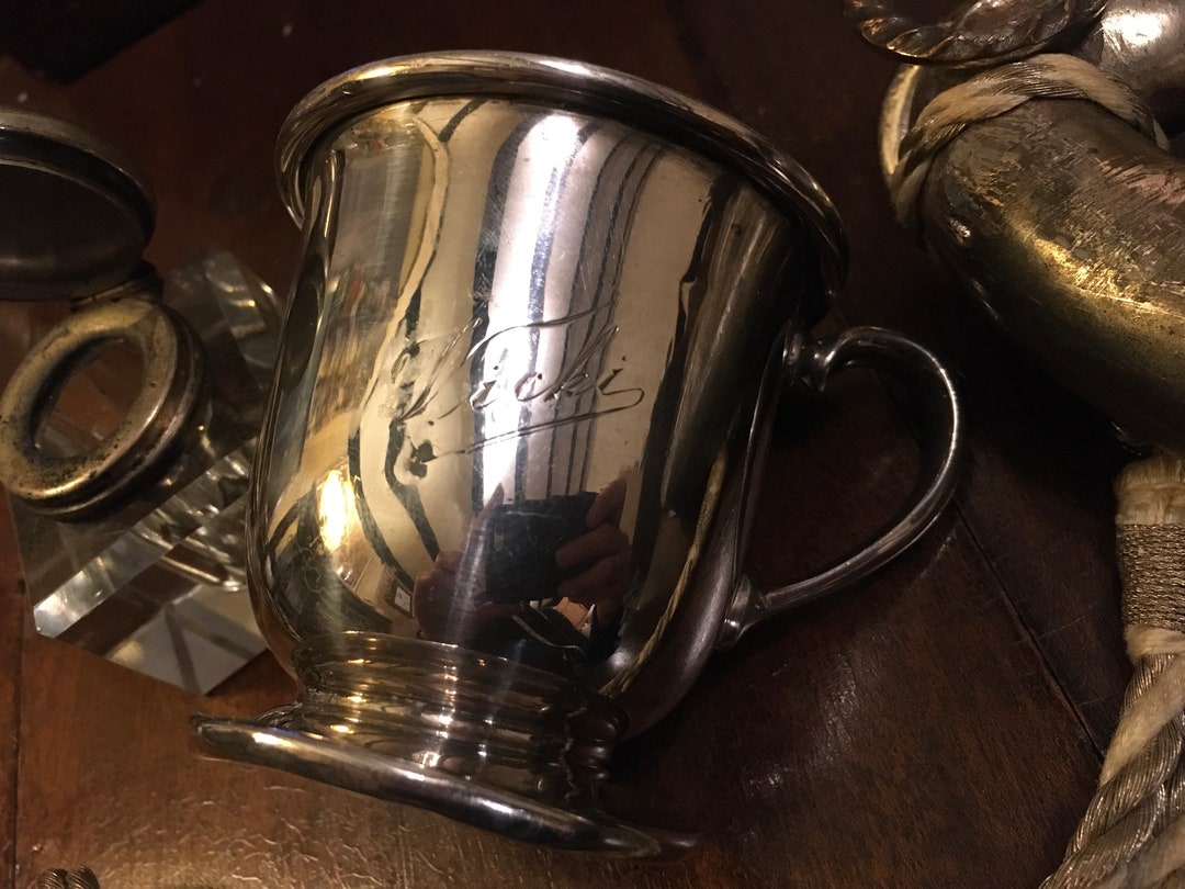 Engraved 'vicki' Vintage Angus and Coote Silverplate Christening Cup - Etsy