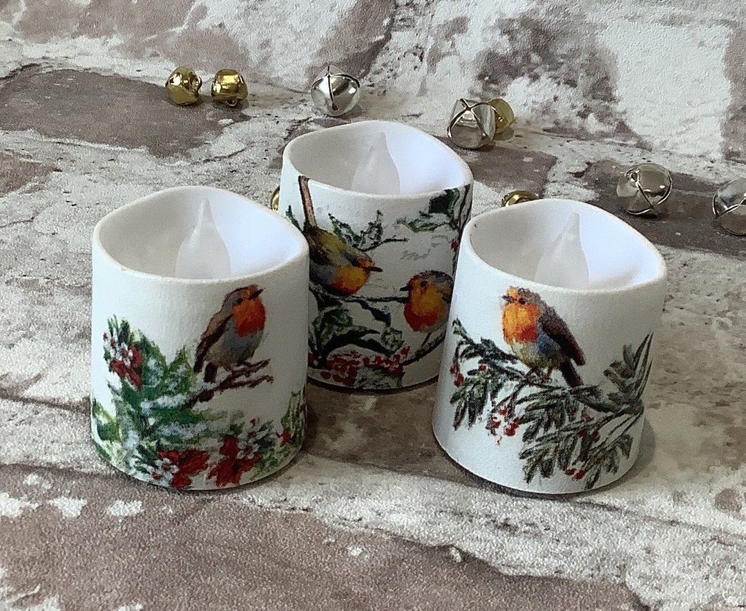 Robin Battery Operated Candle Robin Candle Christmas Candle - Etsy