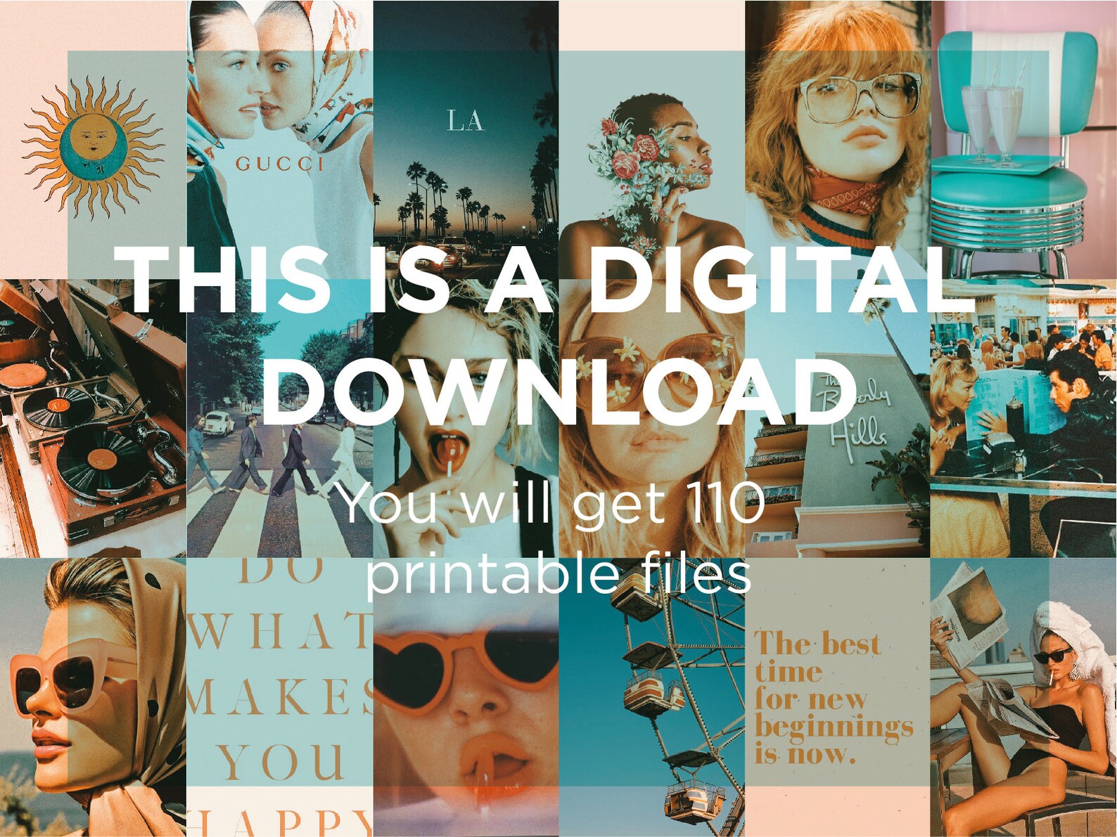 110 piezas Retro Wall Collage Retro Collage Kit Estética | Etsy