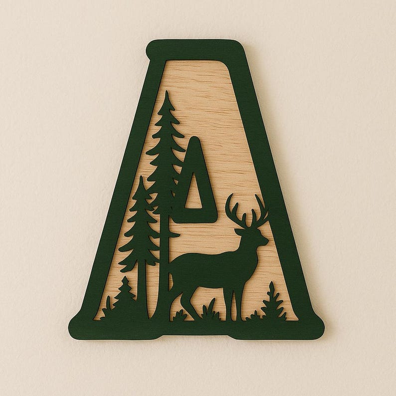 Woodland Animal Alphabet SVG: Forest Letter Laser Cut Files (digital ...