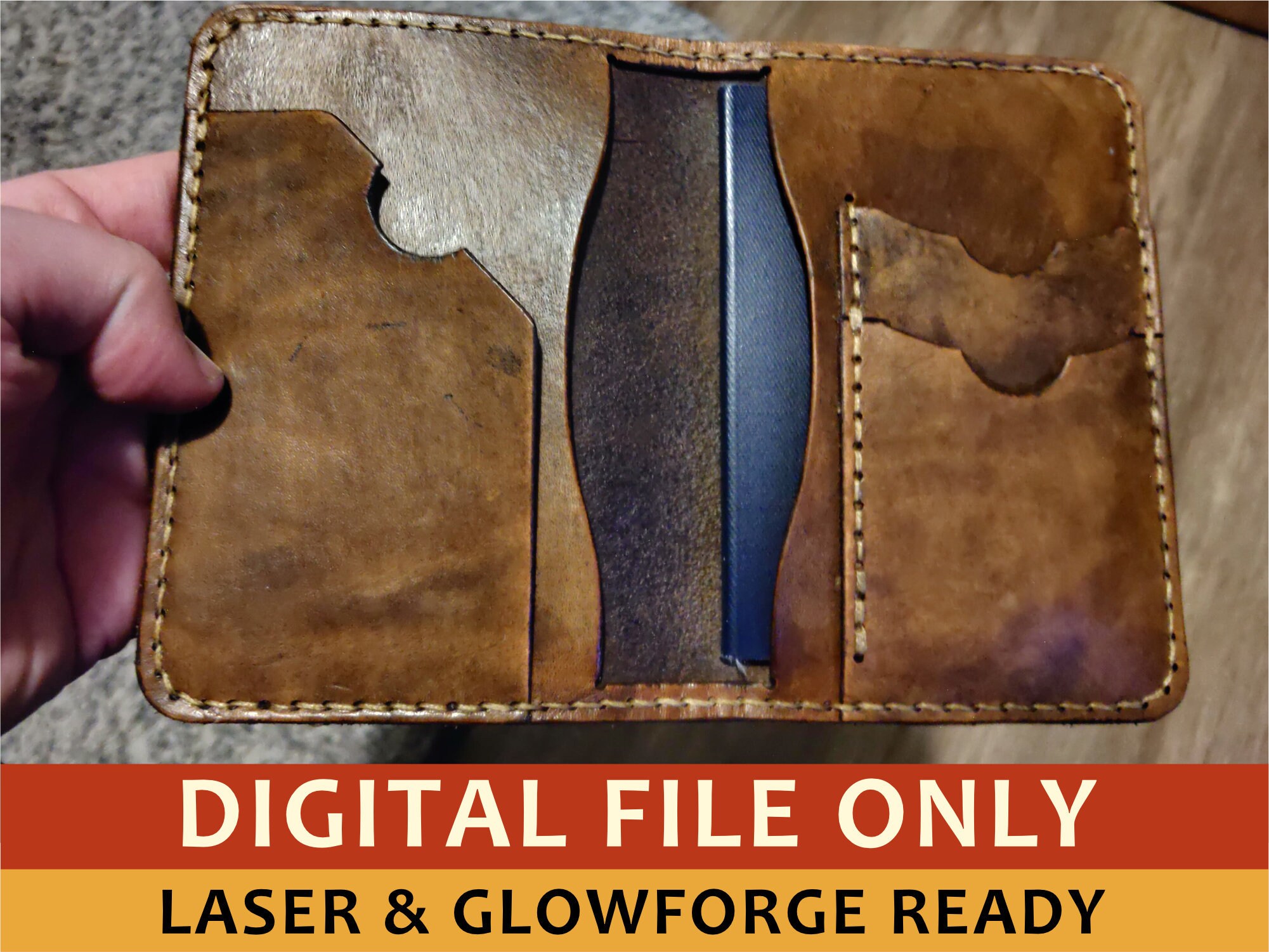 Craft Supplies & Tools Laser Ready Files Leather Slim Wallet Digital ...