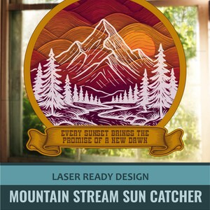 Mountain Sunset Suncatcher – Laser Cut Files (svg, Dxf, Dwg, Pdf) - Etsy