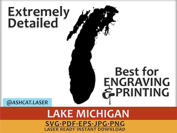 Lake Michigan Vector for Print or Laser Engraving. High - Etsy