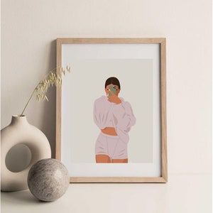 Cozy Lady Print Downloadable - Etsy