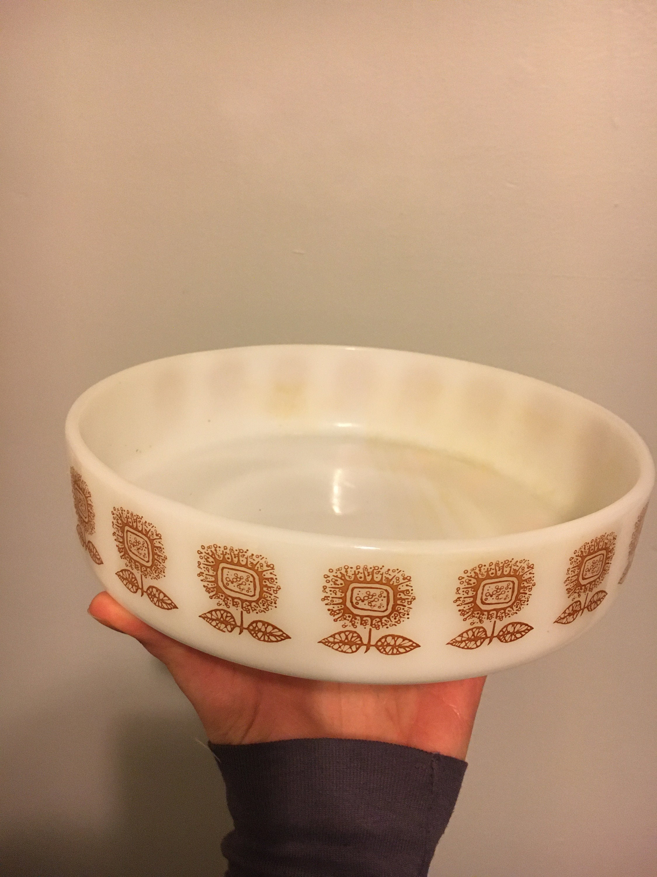 Vintage Federal Glass Sunflower Pattern Casserole Dish - Etsy
