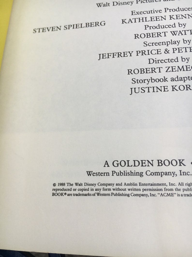 1988 Who Framed Roger Rabbit Movie Storybook - Etsy