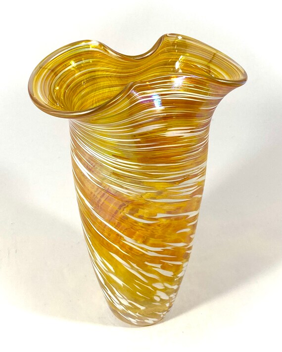 Blown glass iridescent vase by Rosetree | Etsy