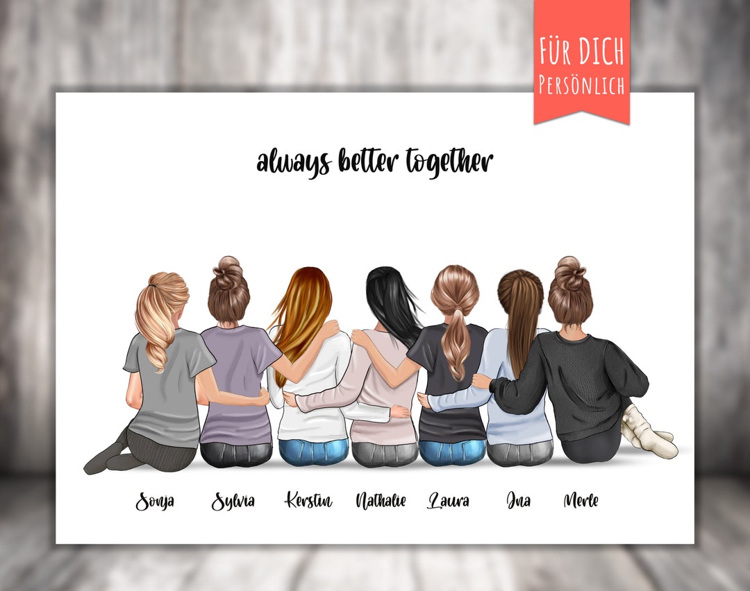 Poster “BFF 7 Best Friends” Personalized, Personalized Gift, Girlfriend ...