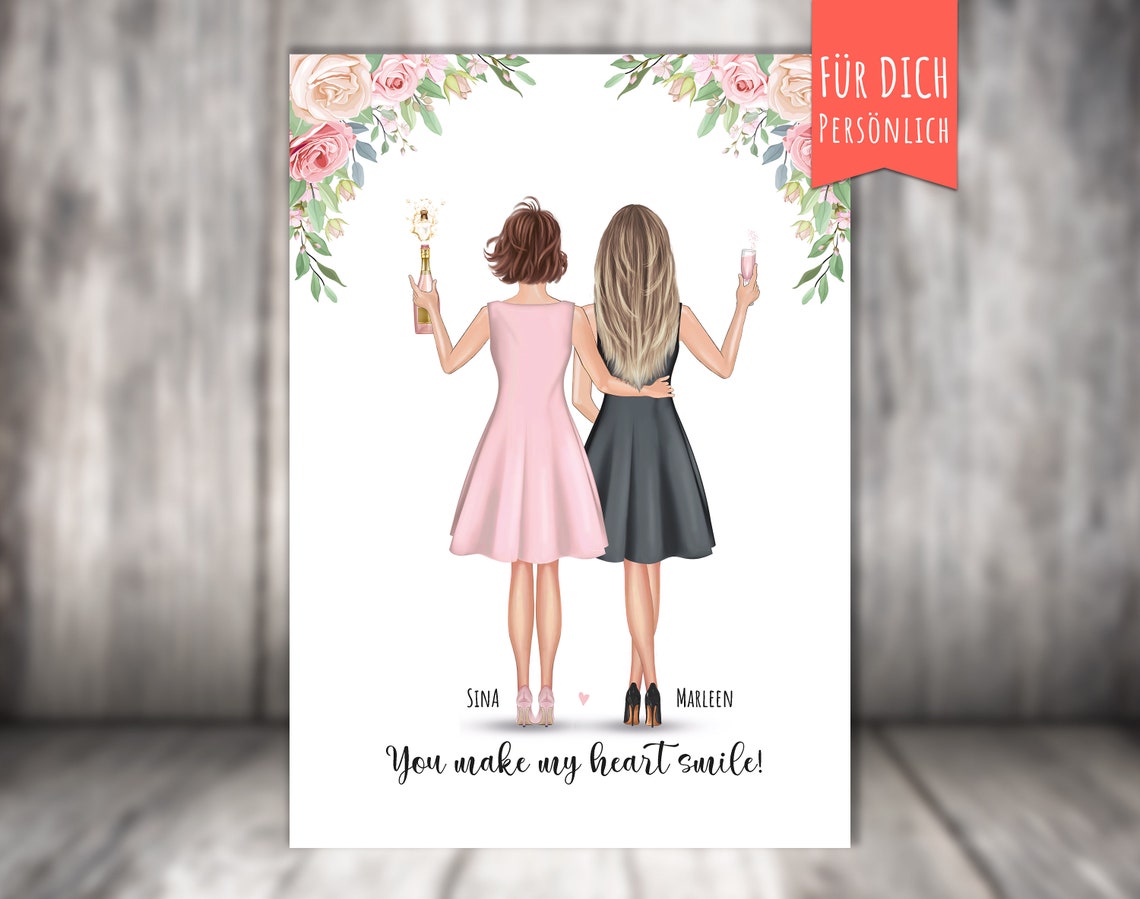 Poster Best Friend Personalized Best Friend Gift | Etsy