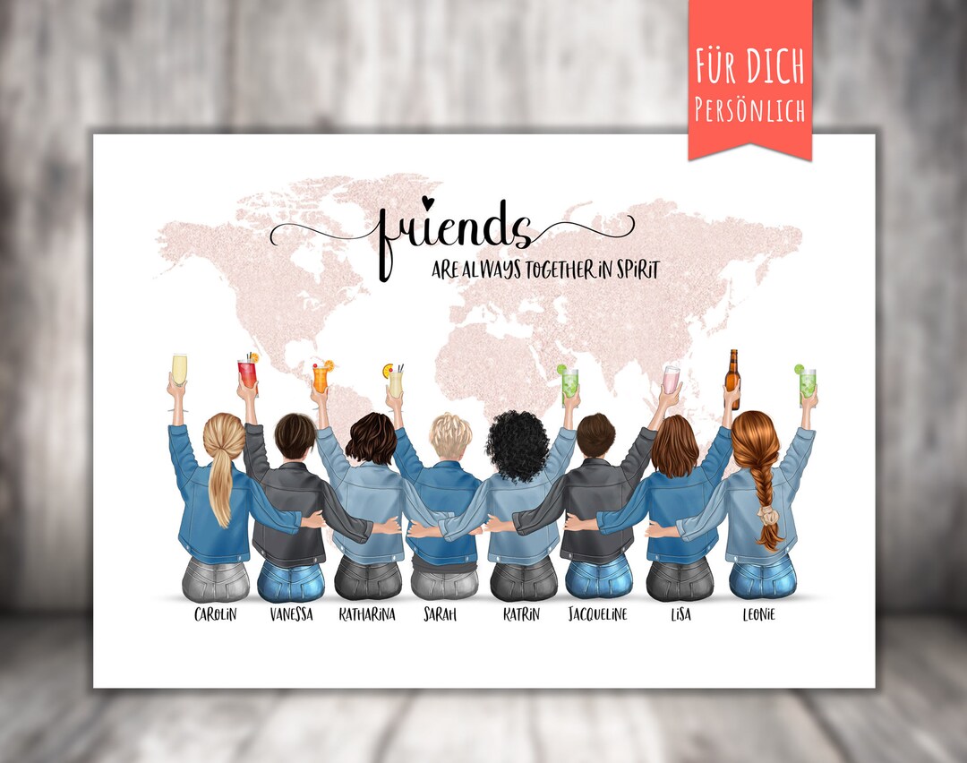 Poster "bff 8 Best Friends" Personalized, Personalized Gift, Girlfriend ...