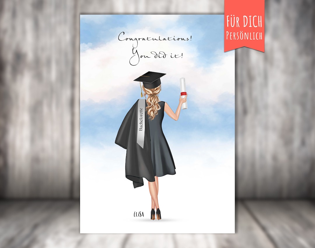 Poster „Abschluß geschafft“ personalisiert, Universitätsabschluß ...
