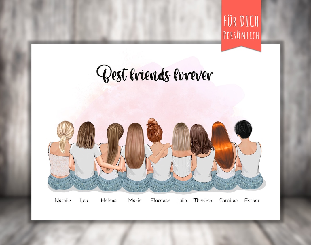 Poster “BFF 9 Best Friends” Personalized, Personalized Gift, Girlfriend ...