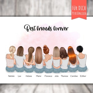 Poster “BFF 9 Best Friends” Personalized, Personalized Gift, Girlfriend ...