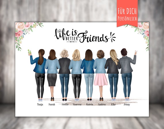 Poster bff 8 Best Friends Personalized - Etsy