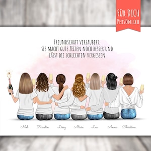 Poster "bff 7 Best Friends" Personalized, Personalized Gift, Girlfriend ...