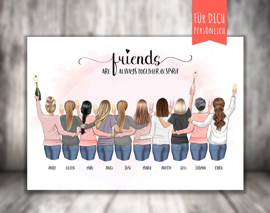 Poster “BFF 10 Best Friends” Personalized, Personalized Gift ...