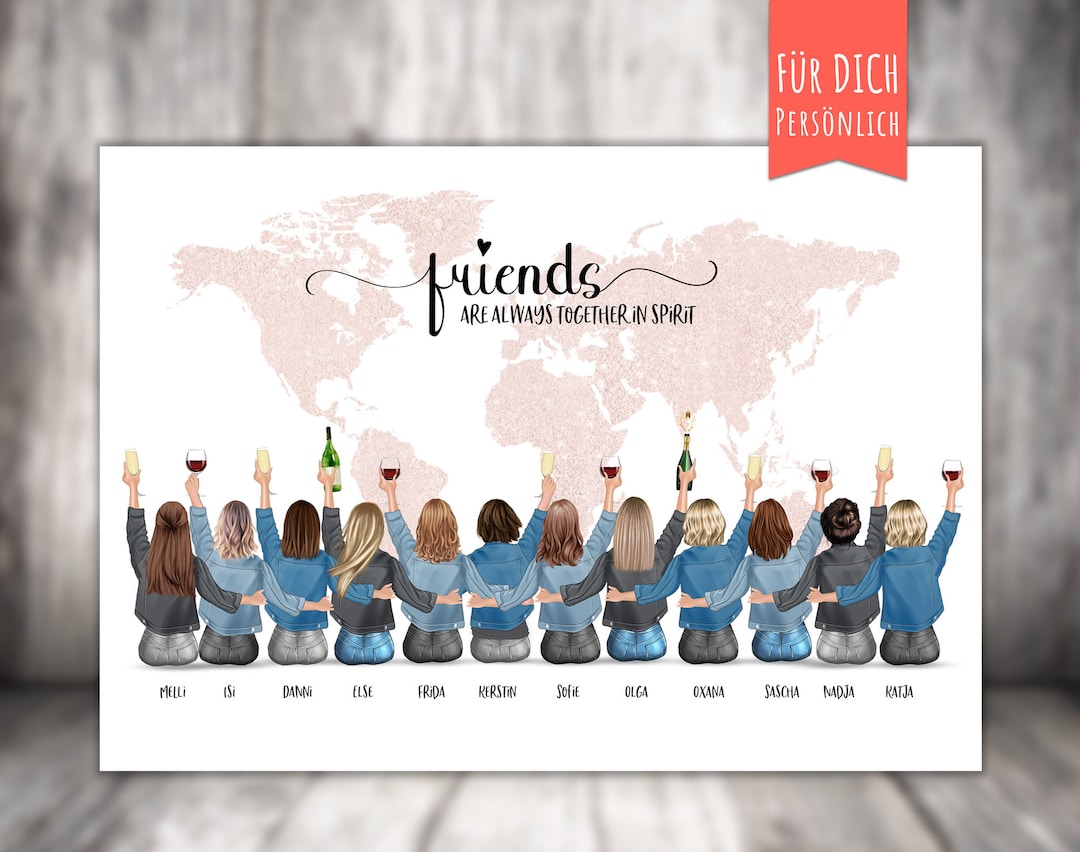 Poster “BFF 12 Best Friends” Personalized, Personalized Gift ...