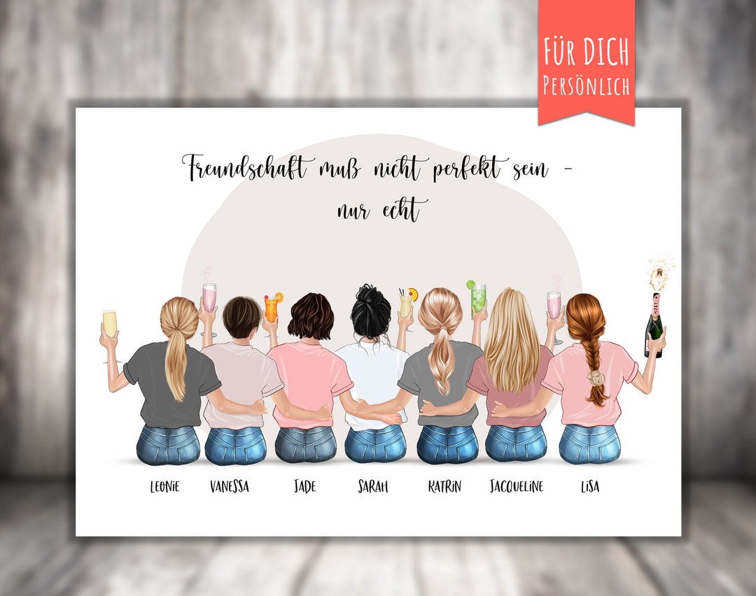 Poster “BFF 7 Best Friends” Personalized, Personalized Gift, Girlfriend ...