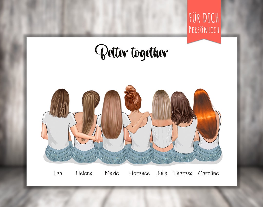 Poster “BFF 7 Best Friends” Personalized, Personalized Gift, Girlfriend ...