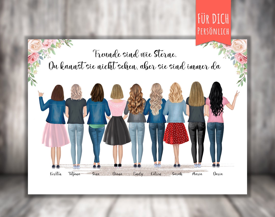 Poster “BFF 9 Best Friends” Personalized, Personalized Gift, Girlfriend ...