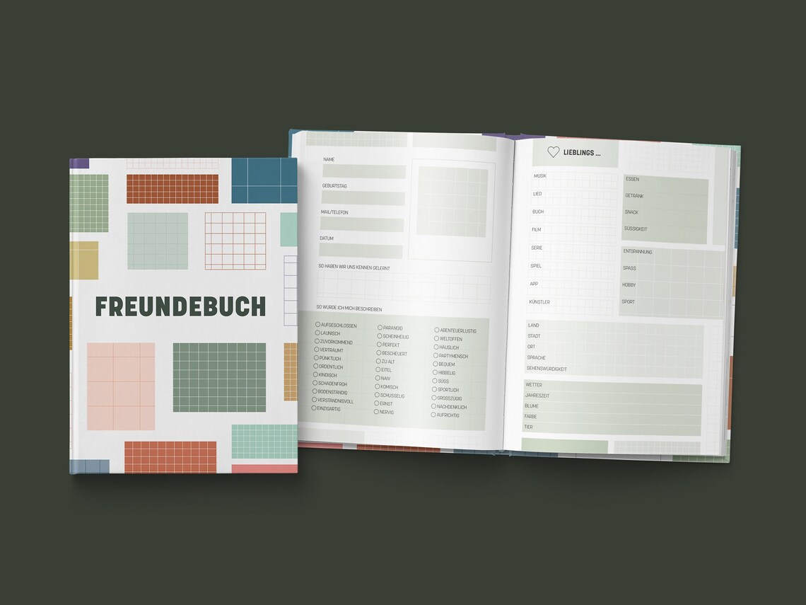 Freundebuch für 30 Freunde Minimalismus Edition A5 128 - Etsy.de