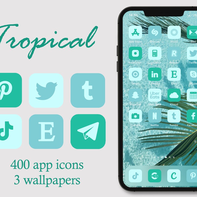Blue App Icon Pack - Etsy