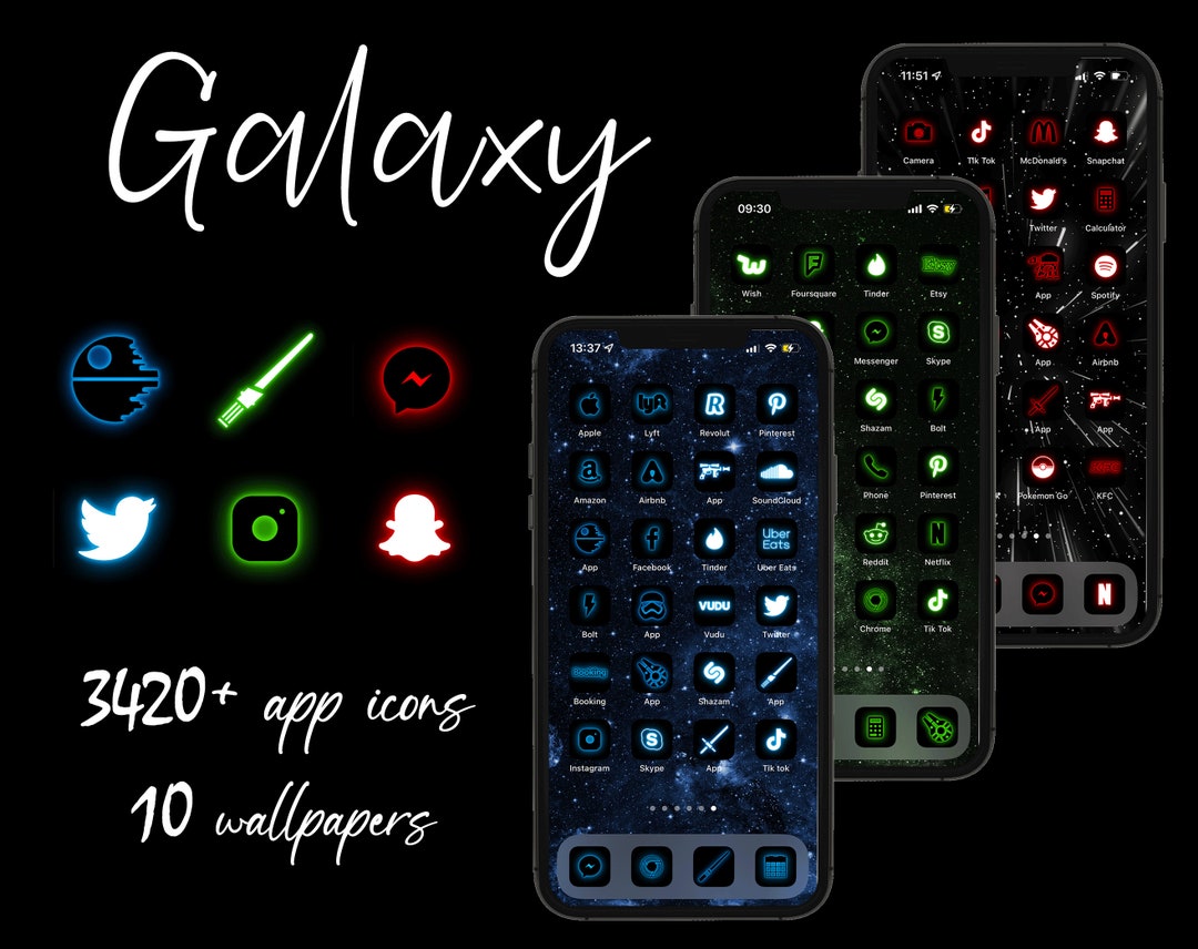 Galaxy App Icons, iPhone App Icons, Neon App Icons, Aesthetic App Icons ...