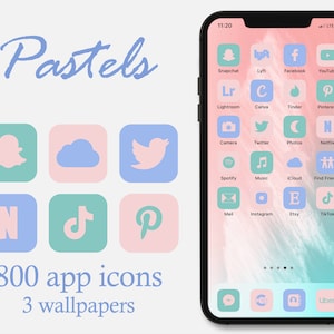 Pastels Icons, 800 Ios Icons,blue iPhone Icons,pastel Icon Pack,app ...