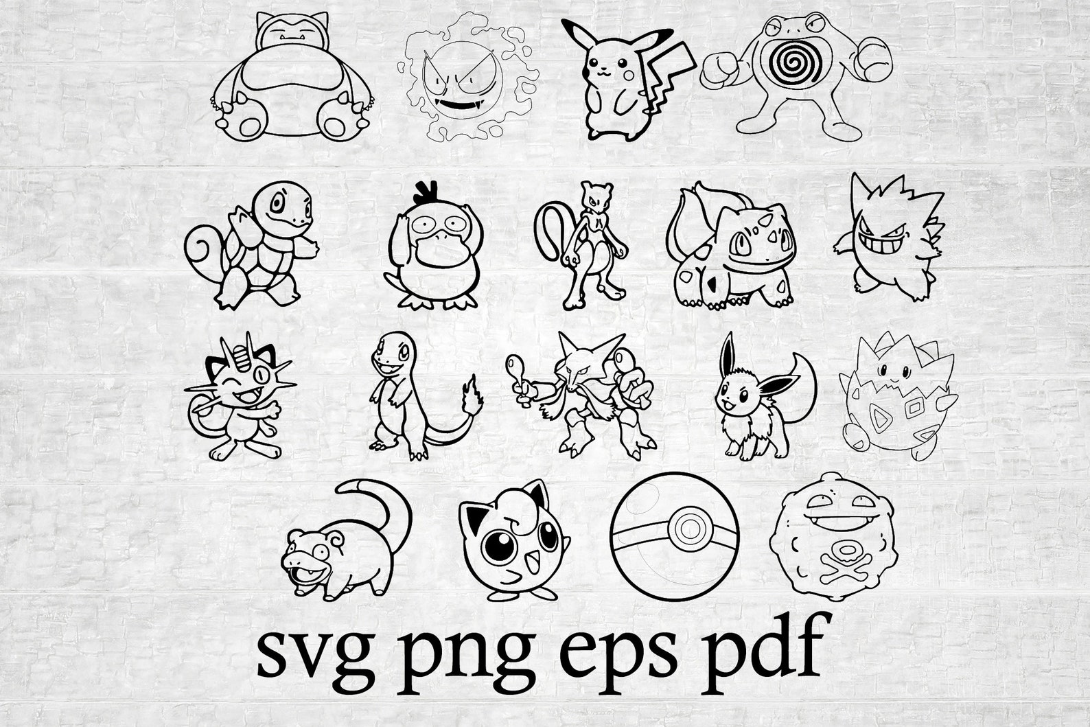 Pokemon svg Pokemon cut file Pokemon characters png Pokemon | Etsy