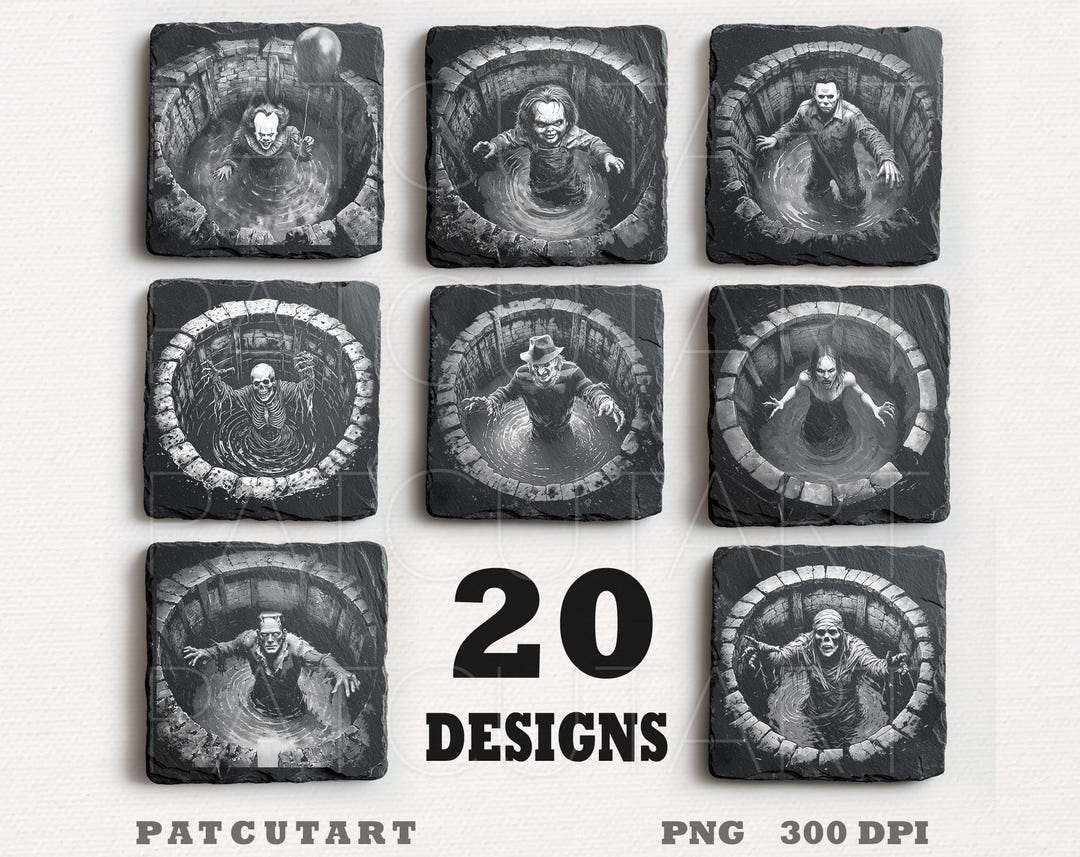 Halloween Slate Engraving Files, Halloween Png Laser Engrave, Glowforge ...