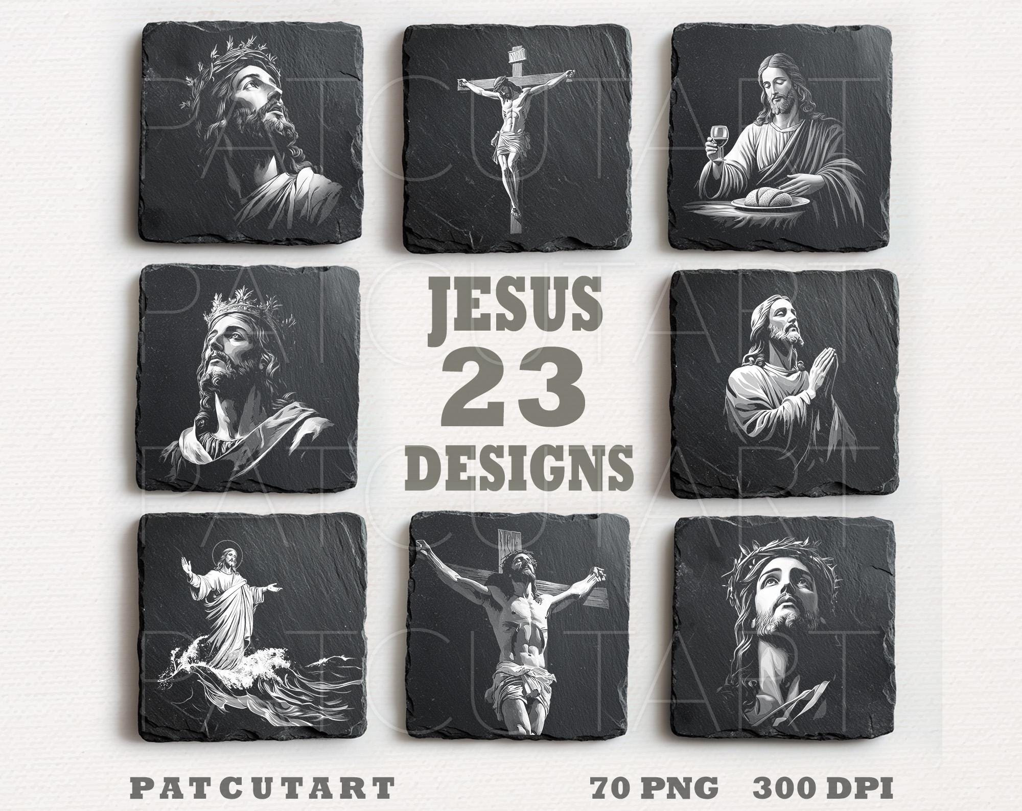 Slate Engraving Files, Jesus Christ PNG Laser Engrave, Christian Slate ...