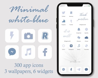 Desktop Folder Icons Blue Mac Icons PC Icons Aesthetic Marble - Etsy