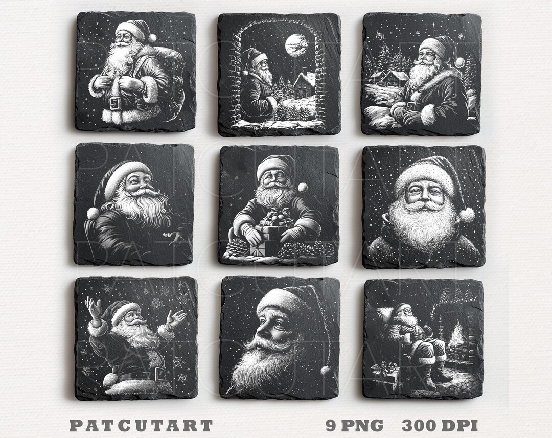Christmas Slate Engraving Files, Santa Png Laser, Christmas Laser ...