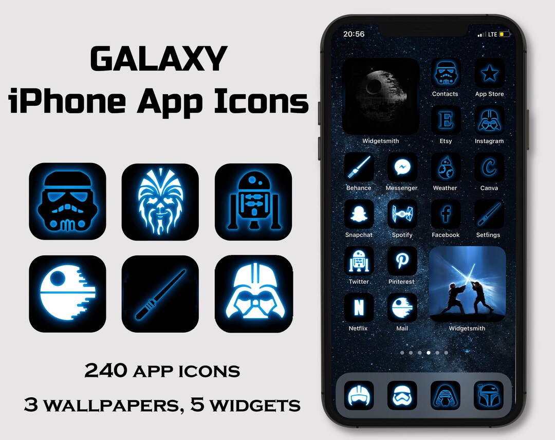 Galaxy App Icons, Galaxy Ios Icons, Blue iPhone Icons, Neon App Icons ...