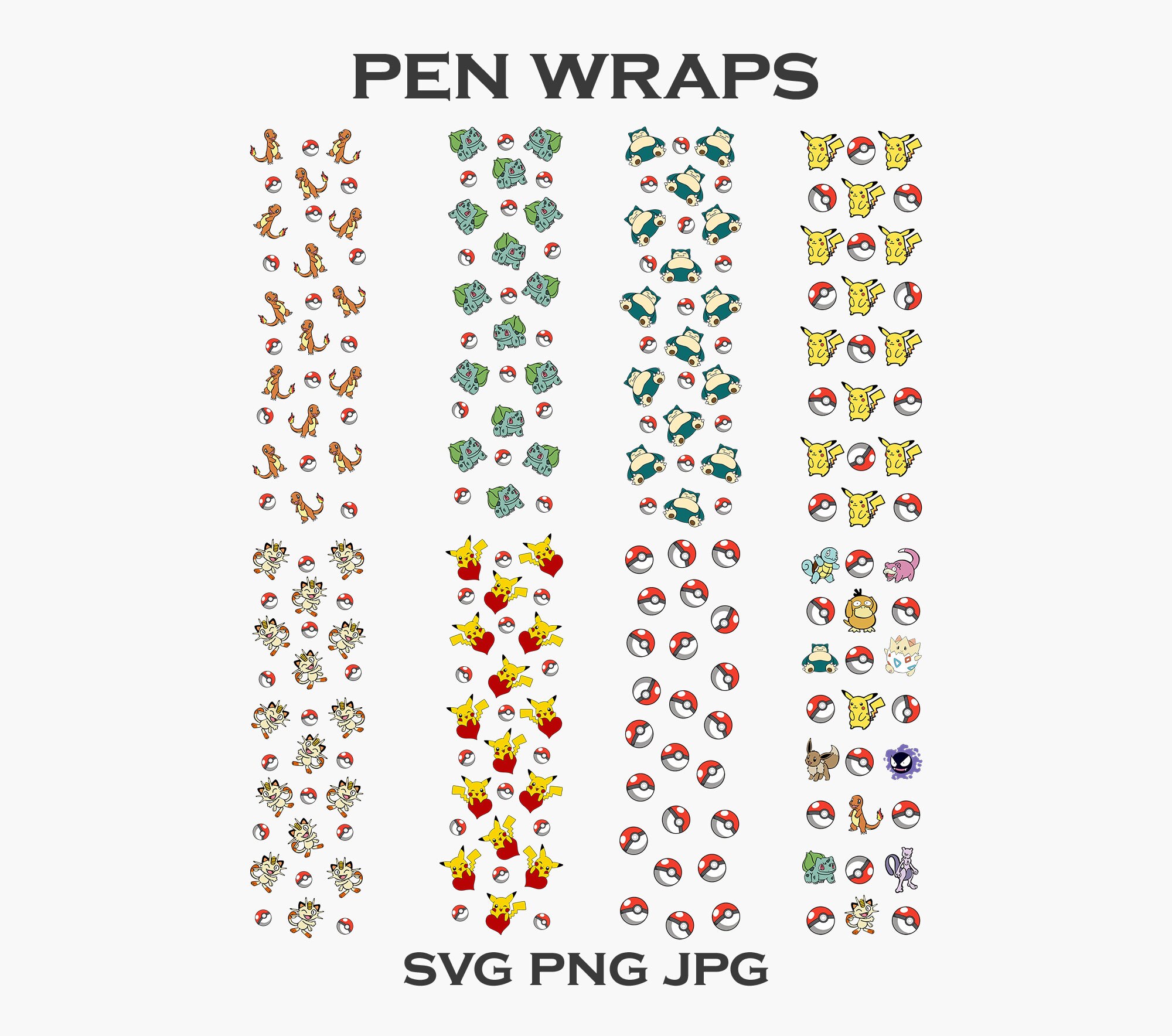 Pen Wrap Pokemon PNG Pen Wraps PNG Pokemon Pen Wrap Glitter - Etsy Canada