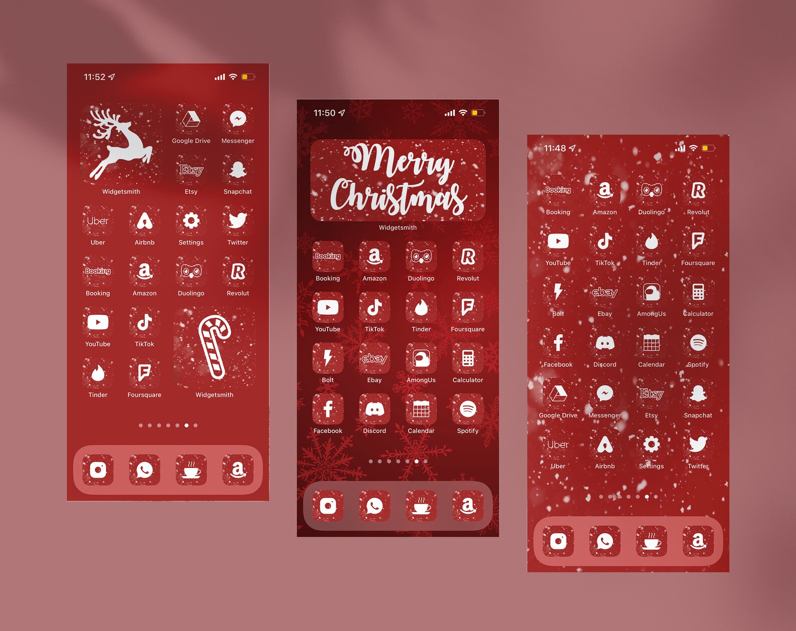 Jingle Bells App Icons Christmas App Icons Red Icon Pack | Etsy