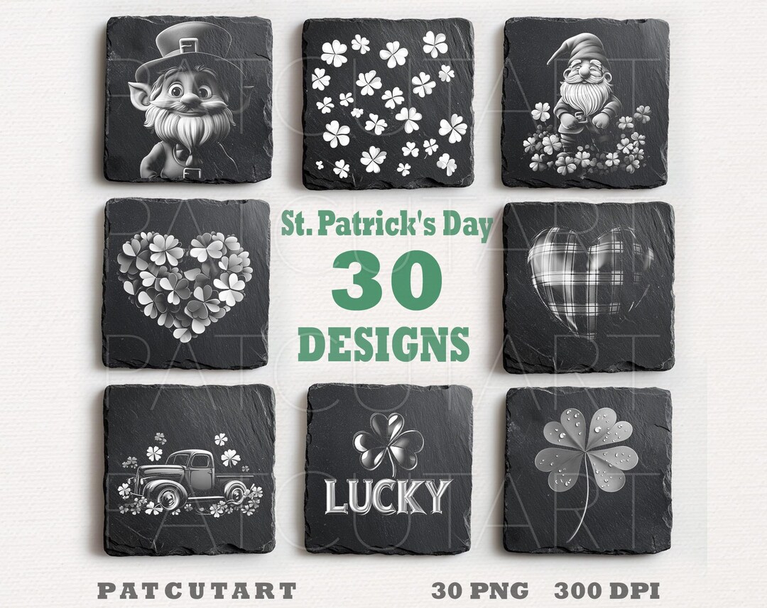 St. Patricks Day Slate Engraving Files, Irish PNG Laser Engrave, Lucky ...