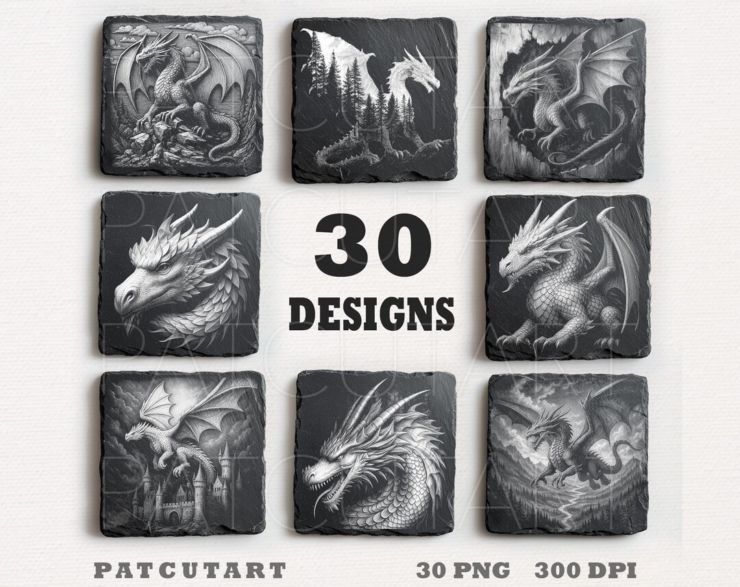 Dragons Slate Engraving Files, Dragon Png Laser Engrave, Dragons ...