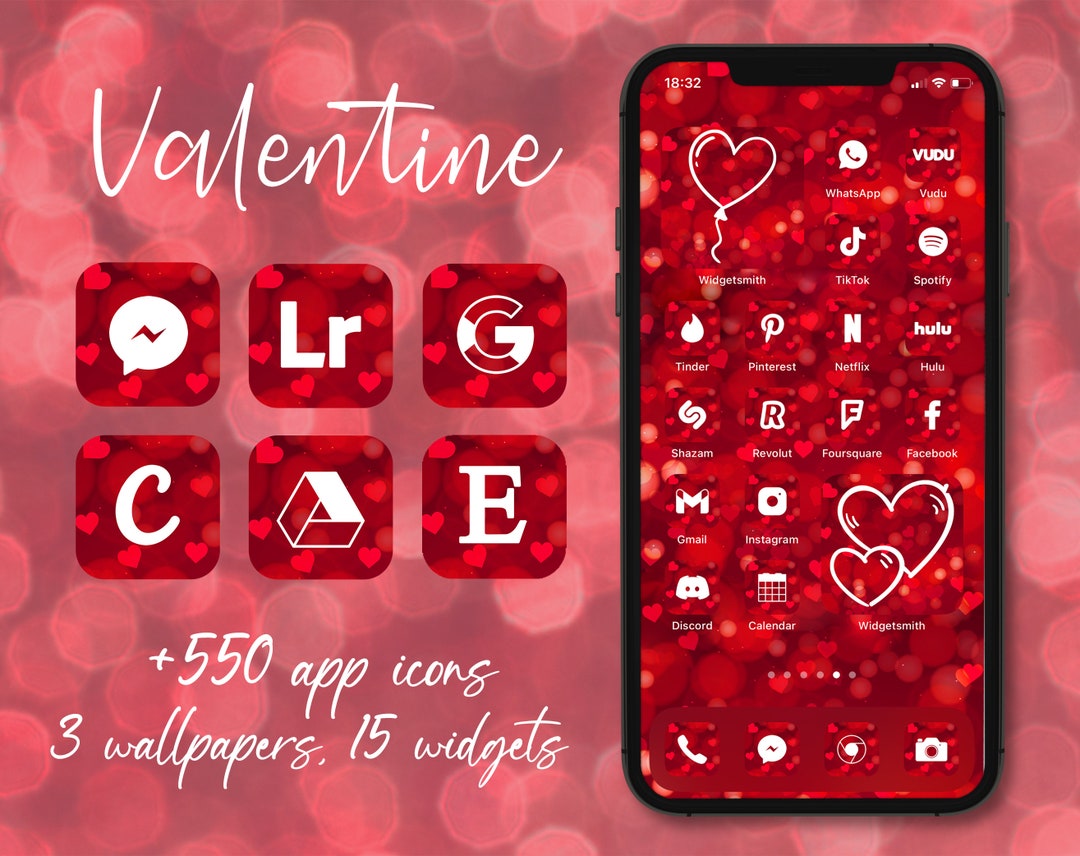 Valentines App Icons Iphone App Icons Red Iphone Icons Love Icon