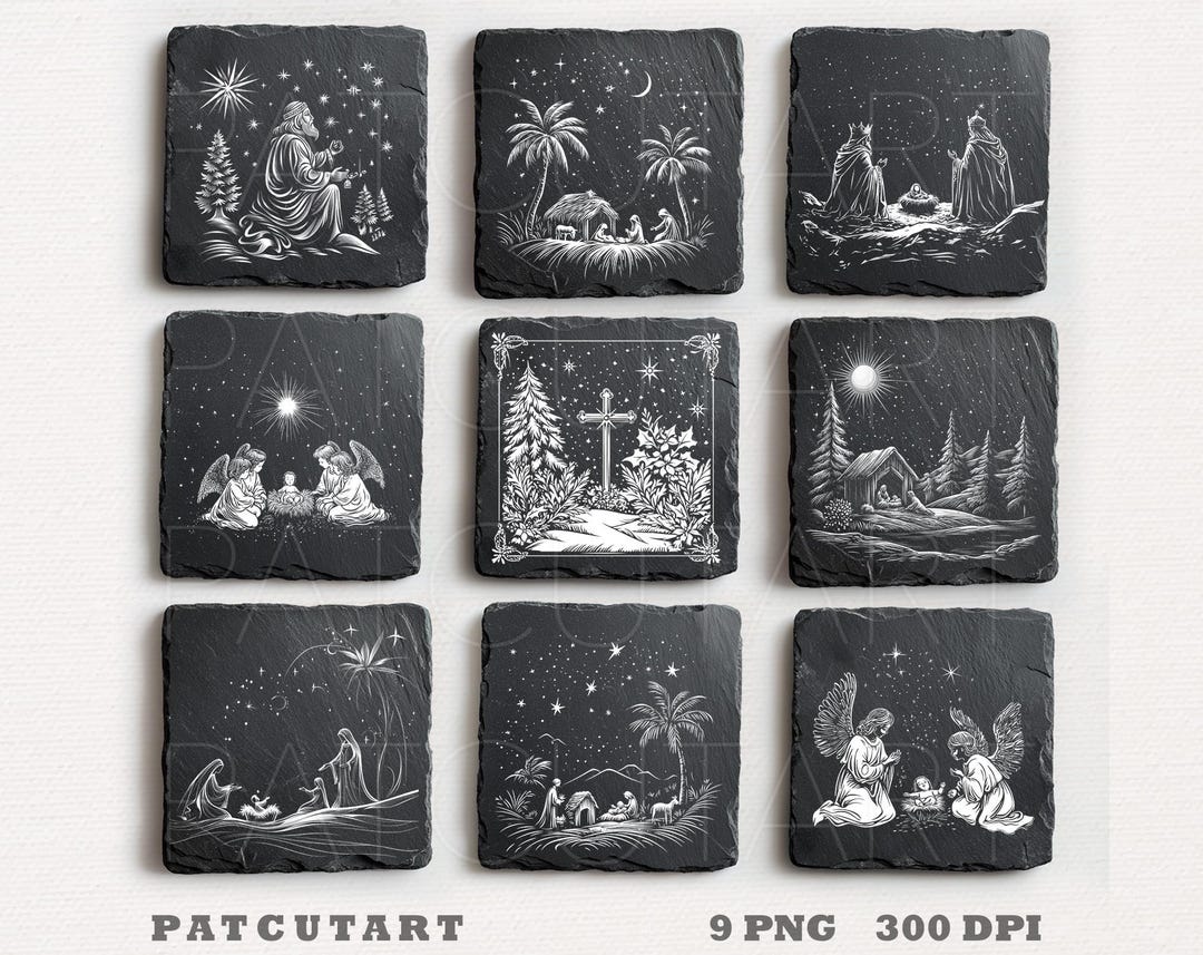 Christmas Slate Engraving Files, Nativity Scene Png, Christmas Laser ...