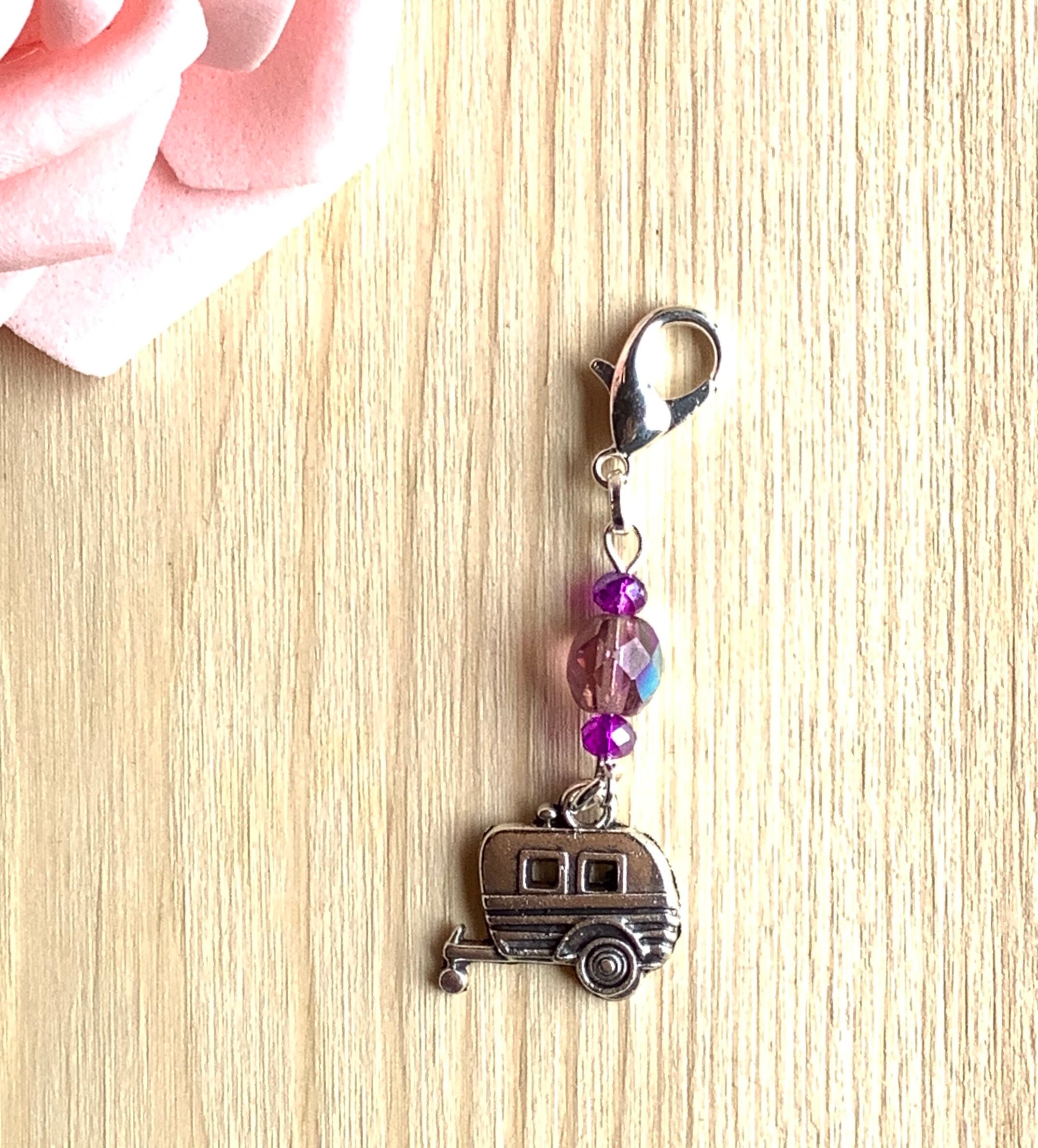 Camper van Charm, holiday charm, caravan charm, zipper charm, key charm ...