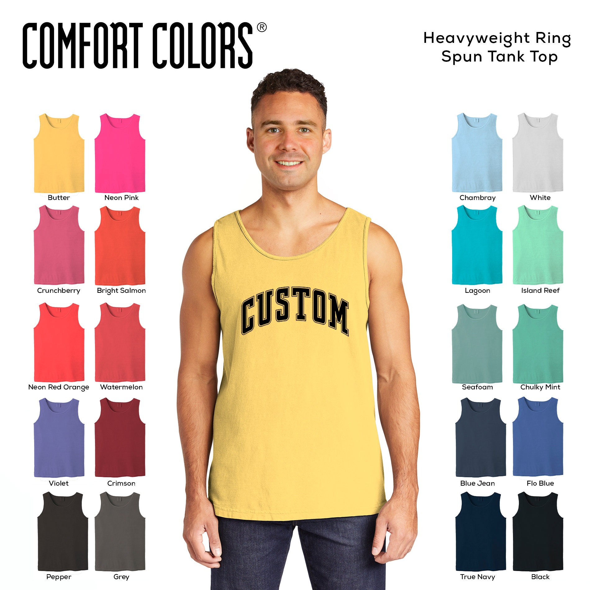 Custom Tank Top, Comfort Colors Tank Top, Custom Text Tank Top ...