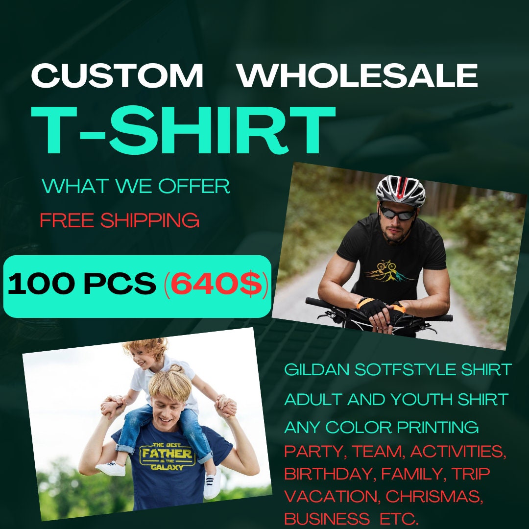 100 Pieces Bulk Personalized Shirt Order, Wholesale Custom Shirt ...