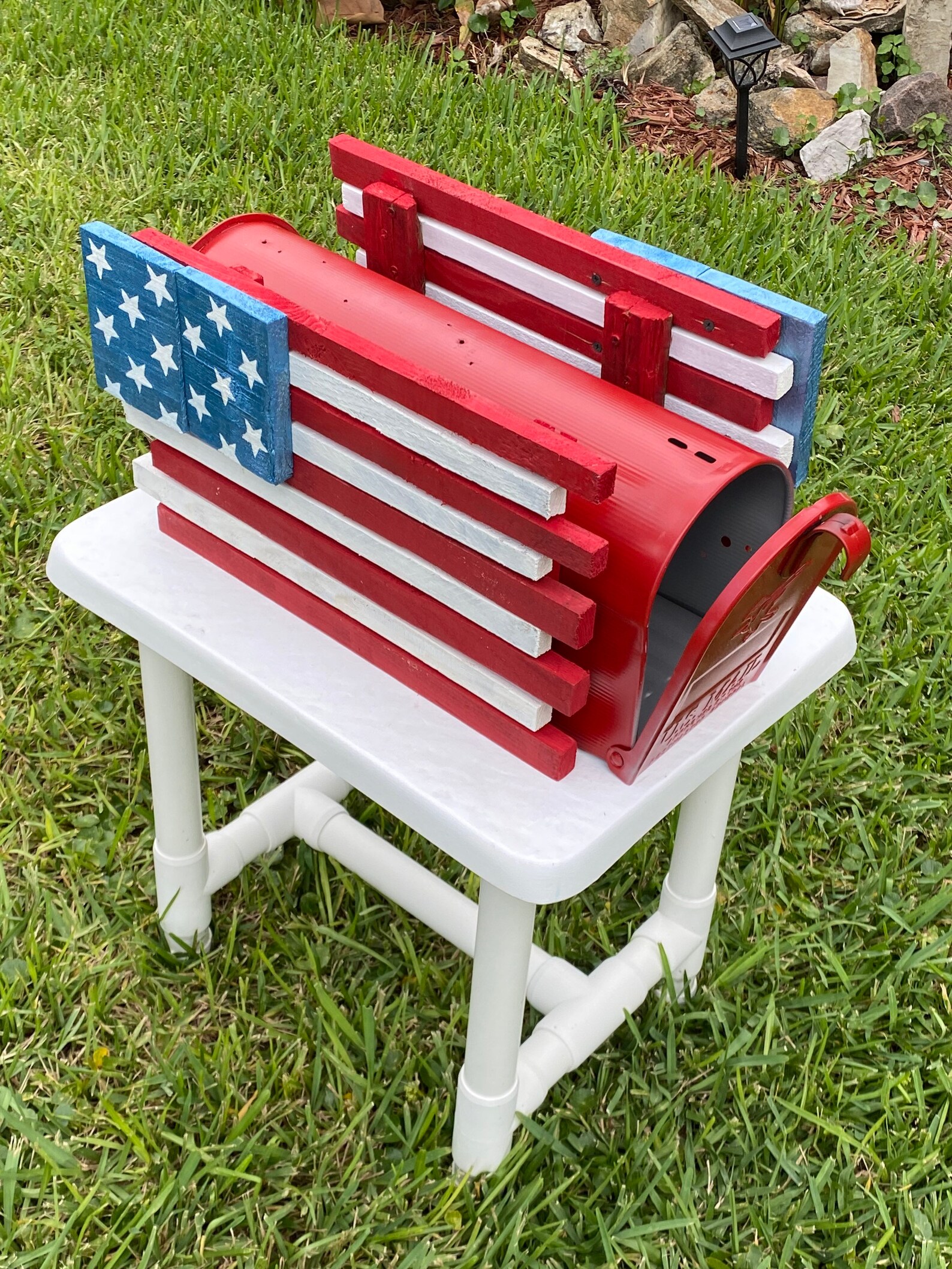 US Flag Wooden Patriotic Mailbox - Etsy
