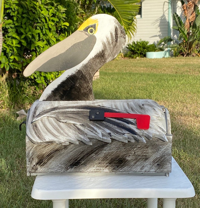 Classic Handmade Wooden Short Head Pelican Mailbox - Etsy