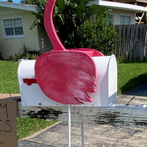 Custom Handmade Wooden Flamingo Mailbox - Etsy