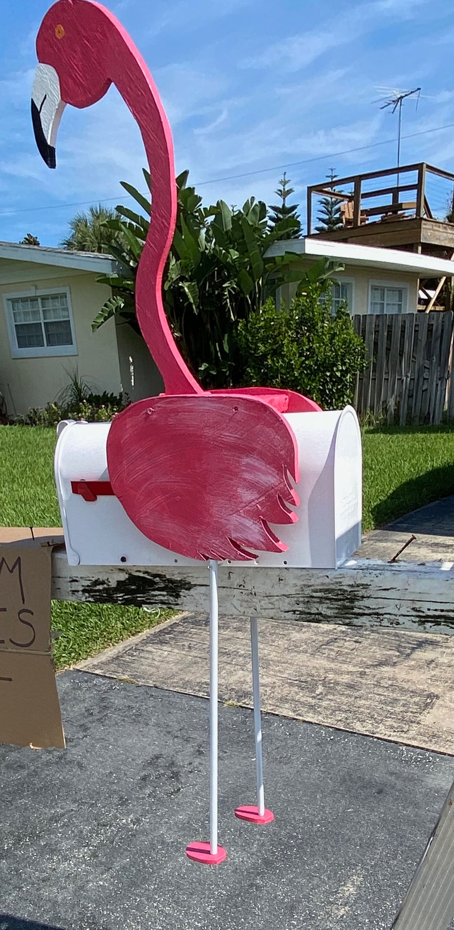 Custom Handmade Wooden Flamingo Mailbox - Etsy