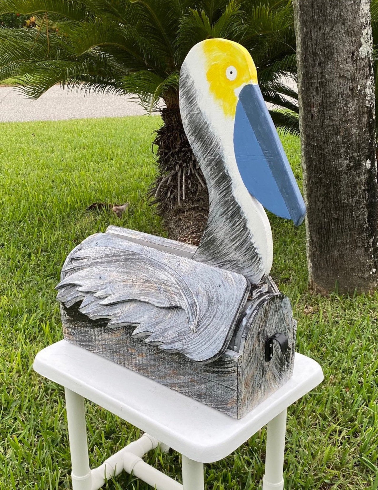 Blue Version Deluxe Handmade Wooden Pelican Mailbox - Etsy