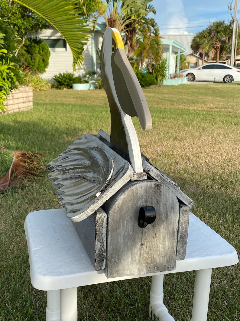 Classic Handmade Wooden Short Head Pelican Mailbox - Etsy