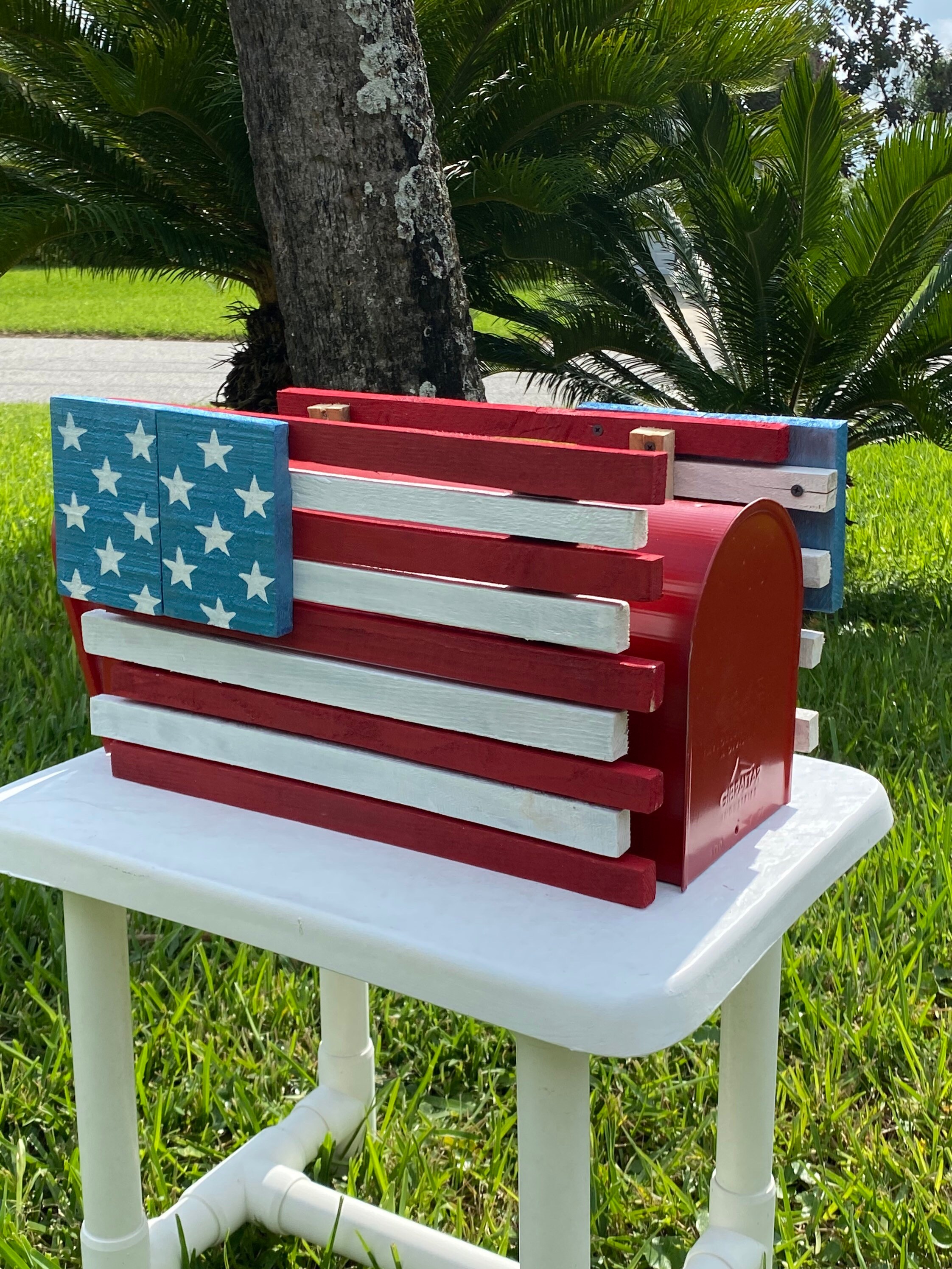 US Flag Wooden Patriotic Mailbox - Etsy
